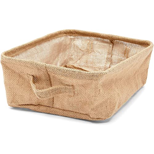 Juvale Foldable Storage Bins, Linen Baskets with Handles for Clothes, Shoes (12.2 x 9.7 x 4 in, 2 Pack)