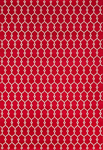 Momeni Rugs , Baja Collection Contemporary Indoor & Outdoor Area Rug, Easy to Clean, UV protected & Fade Resistant, 2'3" x 4'6", Red