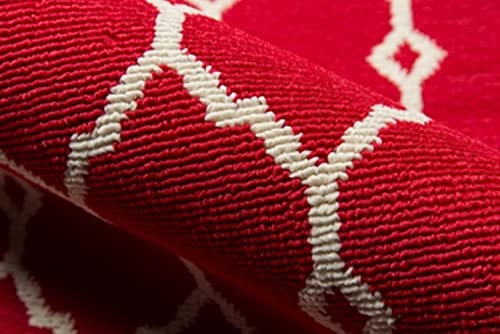 Momeni Rugs , Baja Collection Contemporary Indoor & Outdoor Area Rug, Easy to Clean, UV protected & Fade Resistant, 2'3" x 4'6", Red