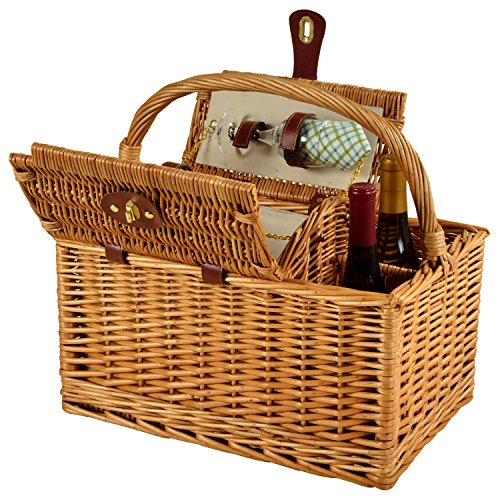 Picnic at Ascot Vineyard Willow Picnic Basket with service for 2 - Gazebo