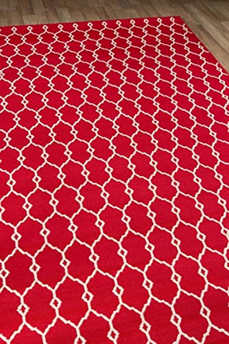 Momeni Rugs , Baja Collection Contemporary Indoor & Outdoor Area Rug, Easy to Clean, UV protected & Fade Resistant, 2'3" x 4'6", Red