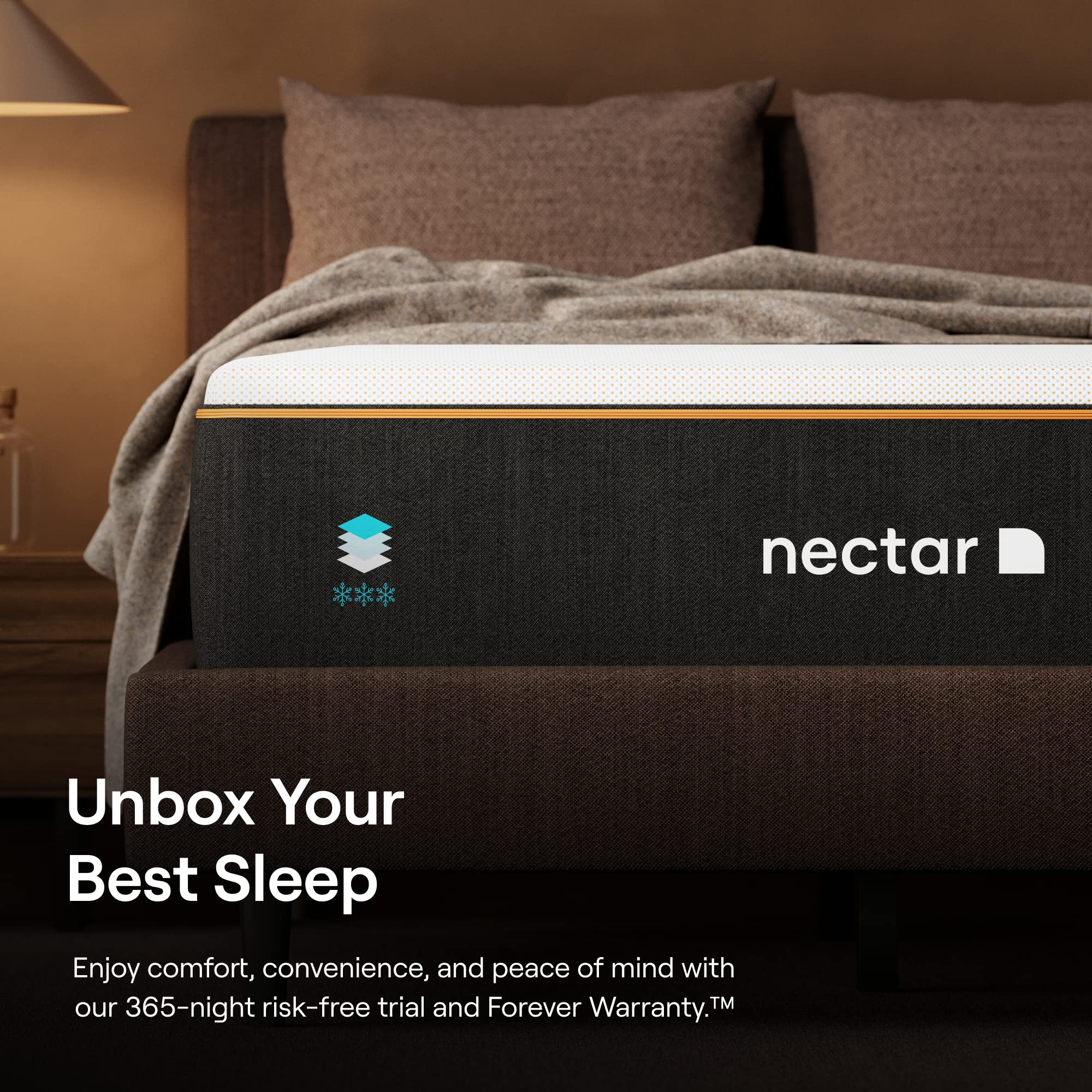 Nectar Premier Copper 14"" California King Mattress - Medium Firm Gel Memory Foam Mattress - 5 Layers of Comfort - Triple Action Cooling Tech - 365-Night Trial - Forever Warranty (White)