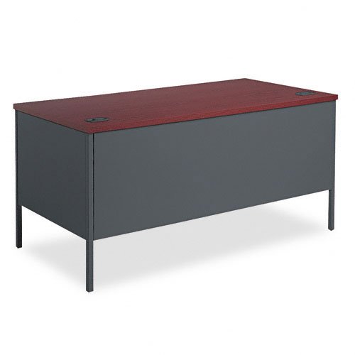 HON 60" Metro Series Classic Double Pedestal Desk, in Mahogany/Charcoal (HP3262)