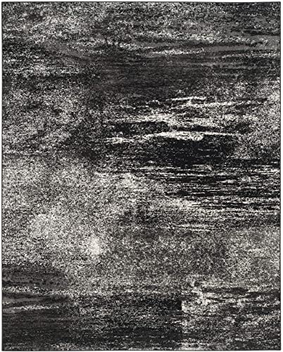 SAFAVIEH Adirondack Collection 8' x 10' Silver / Black ADR112A Modern Abstract Non-Shedding Living Room Bedroom Dining Home Office Area Rug