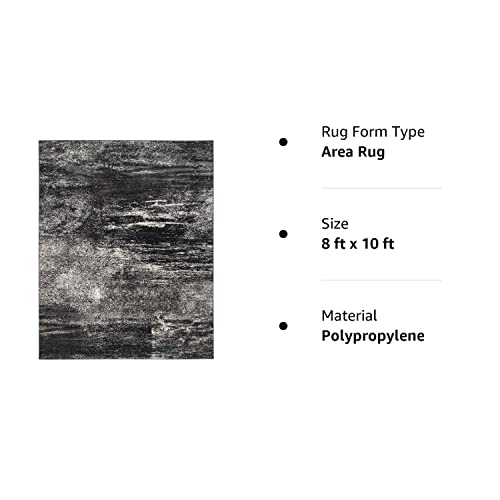 SAFAVIEH Adirondack Collection 8' x 10' Silver / Black ADR112A Modern Abstract Non-Shedding Living Room Bedroom Dining Home Office Area Rug