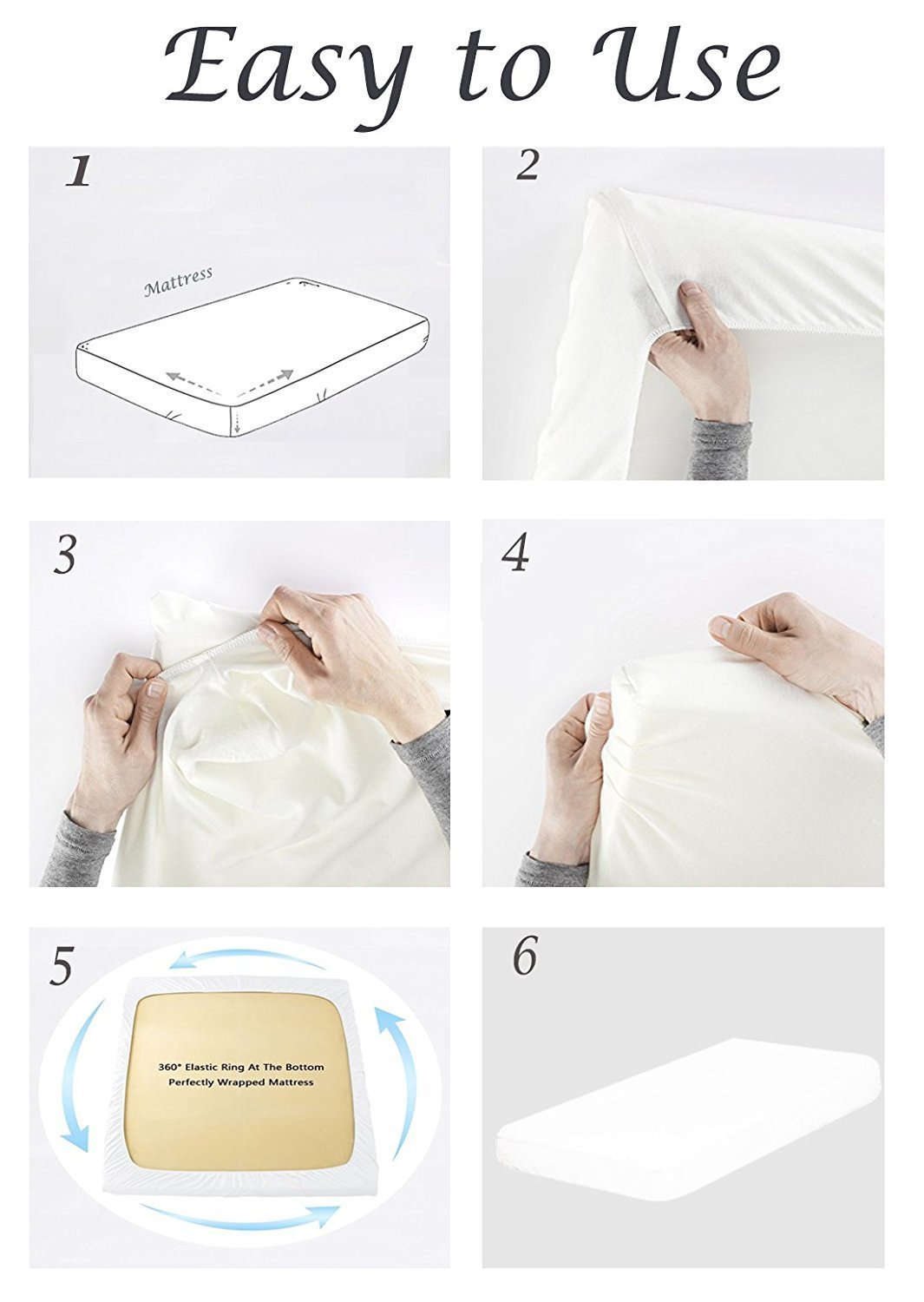 California King Size Sheet Set - 4 Piece Set - 100% Egyptian Cotton, 400 Thread Count Long-Staple, Best-Bedding Sheets, Fitted Sheet fits Upto 15” deep Pocket Mattress - Easy Fit - White Stripe