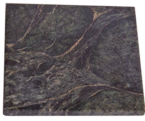 CraftsOfEgypt Set of 6 - Green Marble Stone Coasters Polished Coasters – 3.5 x 3.5 Inches (9x9 cm) Square – Protection from Drink Rings