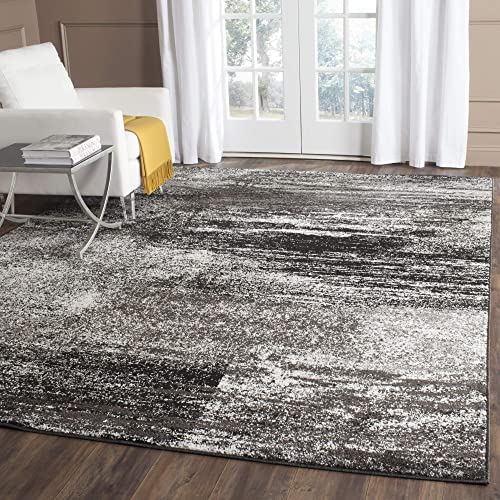 SAFAVIEH Adirondack Collection 8' x 10' Silver / Black ADR112A Modern Abstract Non-Shedding Living Room Bedroom Dining Home Office Area Rug