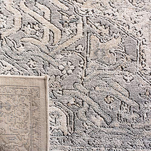 SAFAVIEH Oregon Collection 8' x 10' Ivory/Grey ORE867A Oriental Distressed Non-Shedding Living Room Bedroom Dining Home Office Area Rug