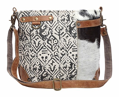 Myra Bag Cowhide & Cotton Shoulder Bag S-1129