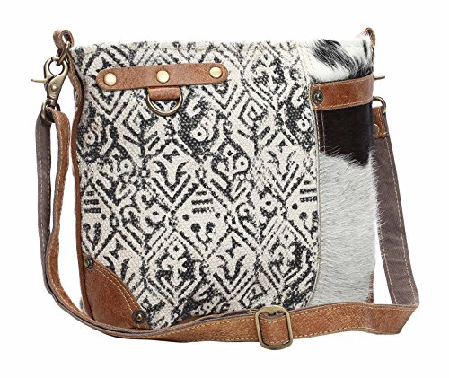 Myra Bag Cowhide & Cotton Shoulder Bag S-1129