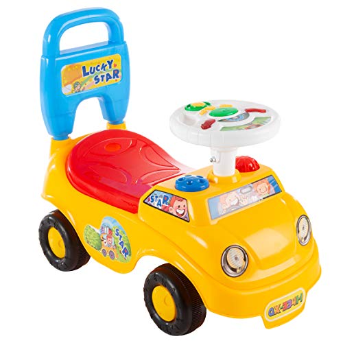 Lil' Rider Kids Push Car – Scoot and Ride Car Walker with Steering Wheel, Lights, Sounds, Music for Babies and Toddlers – Learning to Walk Toys