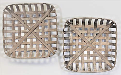 2 Piece Set of Tobacco Baskets, Farmhouse Decor, Med 21" Squares - Silvercloud Trading Co.