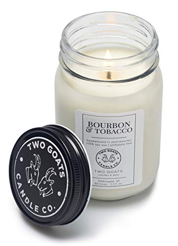 Bourbon and Tobacco Scented Soy Candle | Hand Poured in the USA | 12 oz.