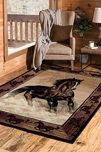 United Weavers Legends Stallion Border Area Rug, 5 ft 3 in x 7 ft 2 in, Multi