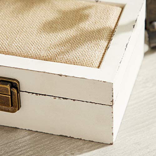 Deco 79 Farmhouse Wood Rectangle Box, Set of 2 10", 8"W, White