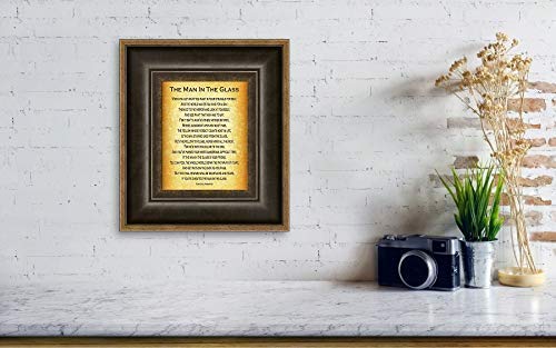 The Man in the Glass Poem by Peter Dale Wimbrow Sr Inspirational Home Decor Office Dad Grad Gift 8x10 Print (Blue)