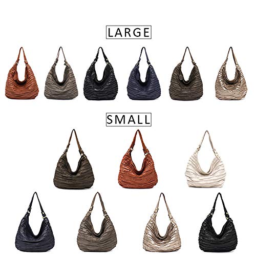 Real Sheep Leather Skin Stripe Hobos Women Large Capacity Hobo Shoulder Bag Casual Patchwork Bag BRONZE S