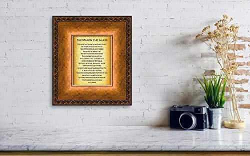 The Man in the Glass Poem by Peter Dale Wimbrow Sr Inspirational Home Decor Office Dad Grad Gift 8x10 Print (Blue)