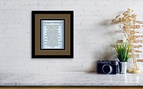 The Man in the Glass Poem by Peter Dale Wimbrow Sr Inspirational Home Decor Office Dad Grad Gift 8x10 Print (Blue)