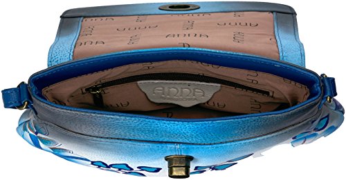 Anna by Anuschka Medium Flap-Over Crossbody, Summer Bloom Blue