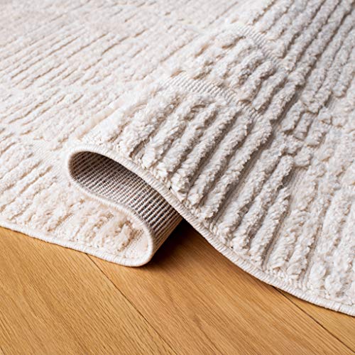 SAFAVIEH Marrakech Collection 5'3" x 7'6" Beige MRK517C Handmade Moroccan Boho Tribal Tassel Area Rug