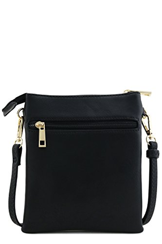 Isabelle Functional Multi Pocket Crossbody Bag (BLACK)