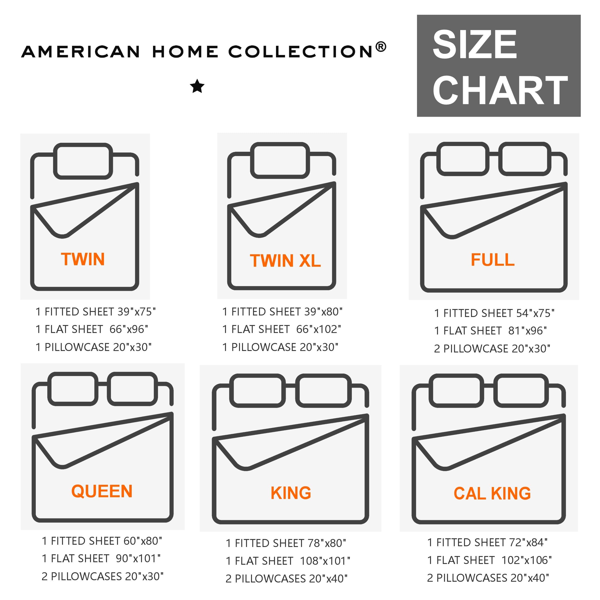 American Home Collection King Sheet Sets - Ultra-Soft Microfiber Bed Sheets - Wrinkle - Resistant, Breathable, Deep Pockets - Dark Gray