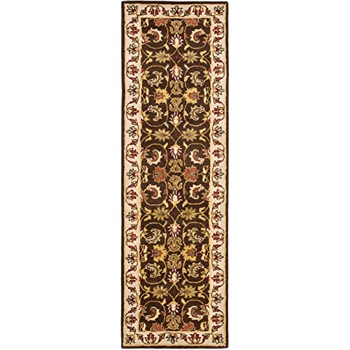 SAFAVIEH Heritage Collection 9' x 12' Brown / Beige HG818A Handmade Traditional Oriental Premium Wool Area Rug