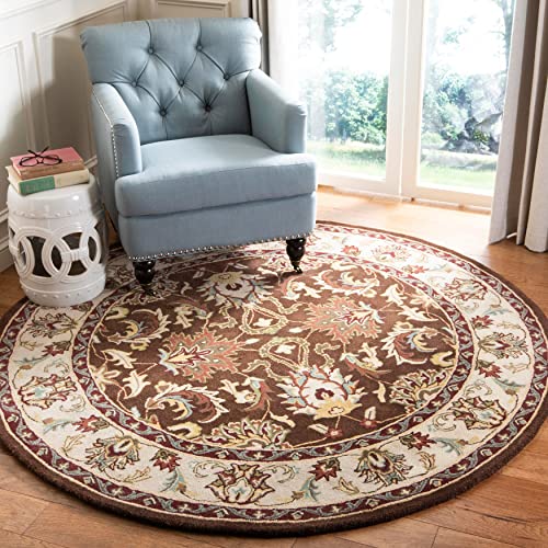 SAFAVIEH Heritage Collection 9' x 12' Brown / Beige HG818A Handmade Traditional Oriental Premium Wool Area Rug