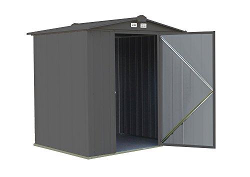 ARROW 6' x 5' EZEE Galvanized Steel Low Gable Shed Charcoal, Storage Shed with Peak Style Roof