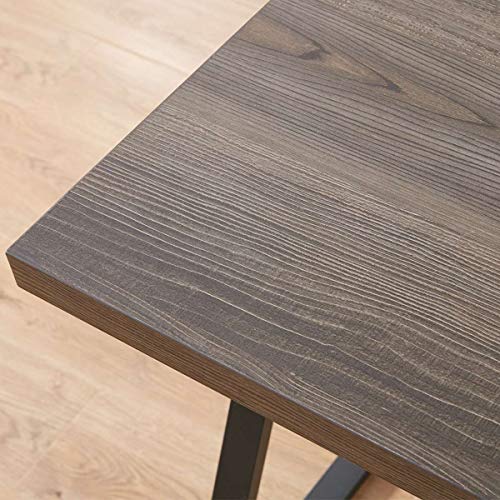 HSH Industrial Home Office Desk, Metal and Wood Computer Desk, Rustic Vintage Soho Work Study Writing Table, Modern PC Desk for Livingroom Bedroom, Farmhouse Computer Table Grey 55 inch Wide