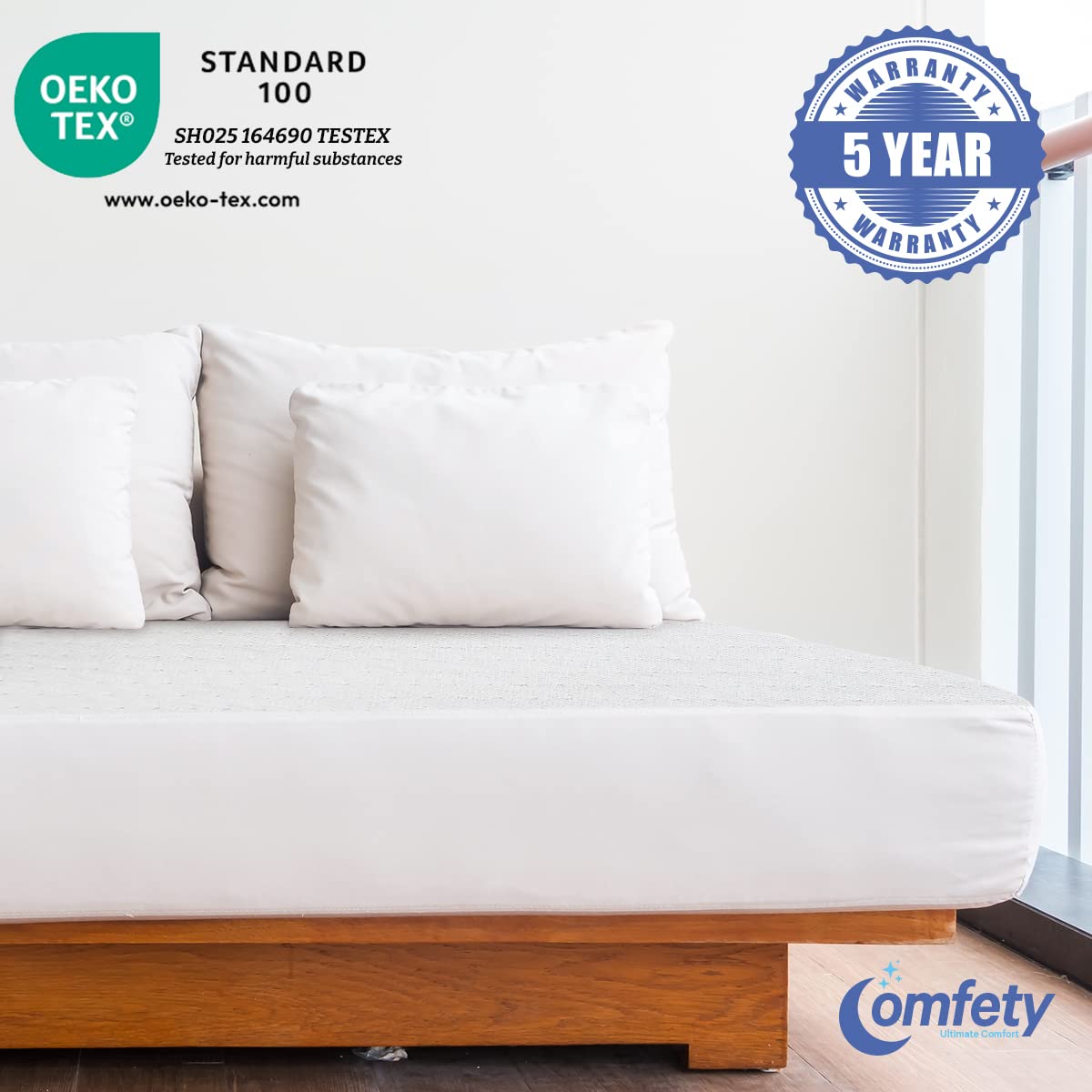 100% Waterproof Mattress Protector California King - Luxury Soft Bamboo Viscose Mattress Protector - Ultra Leak-Proof Mattress Cover - Hypoallergenic, Breathable, Crinkle Free Noiseless Mattress Cover