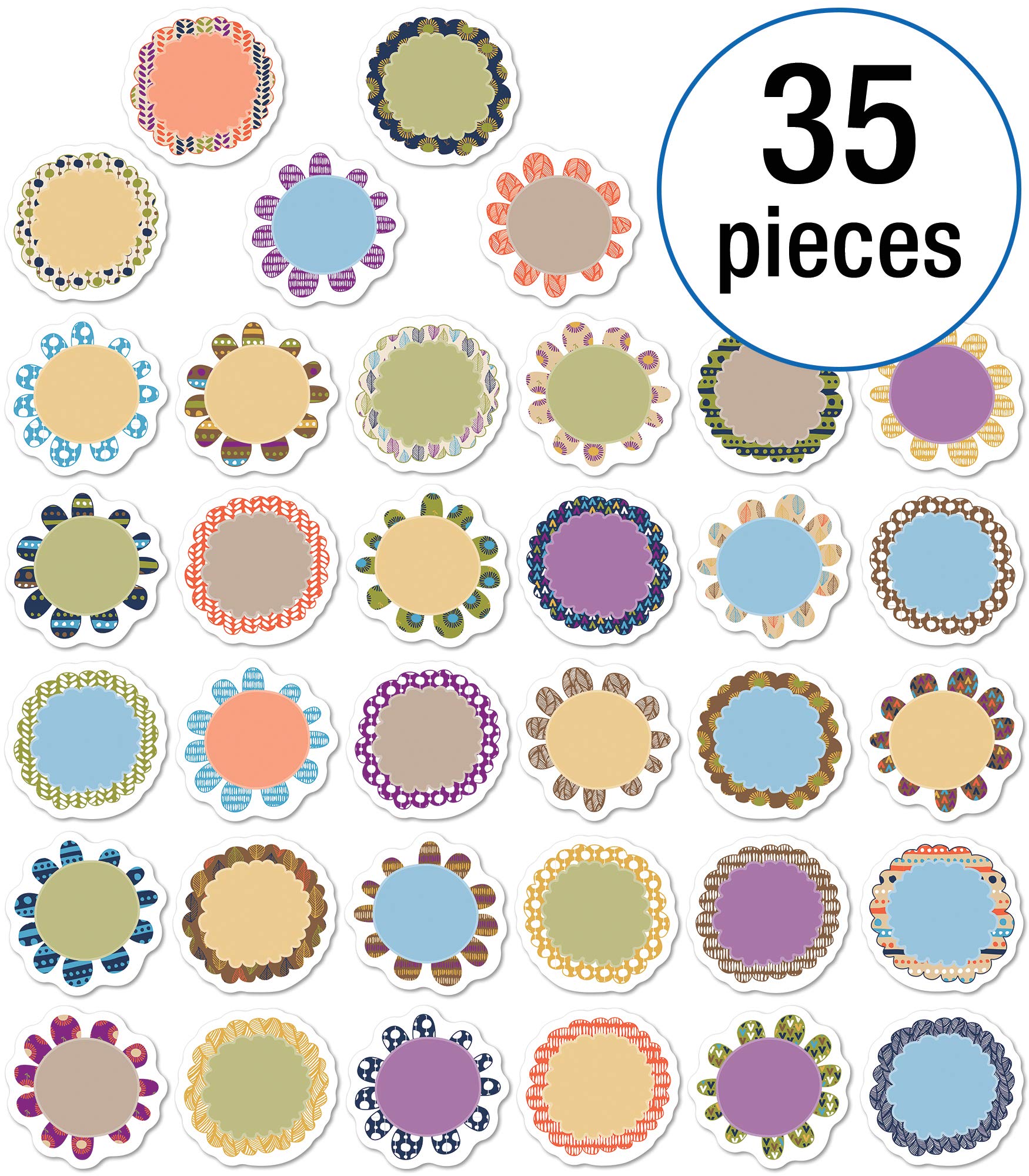 Carson Dellosa | You-Nique Flowers Mini Cut-Outs | 3-inch x 3-inch, 35pcs