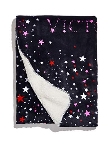 Victoria's Secret Victoria's Secret Blanket Fashion Show Sherpa Black Stars Print Large, Purple