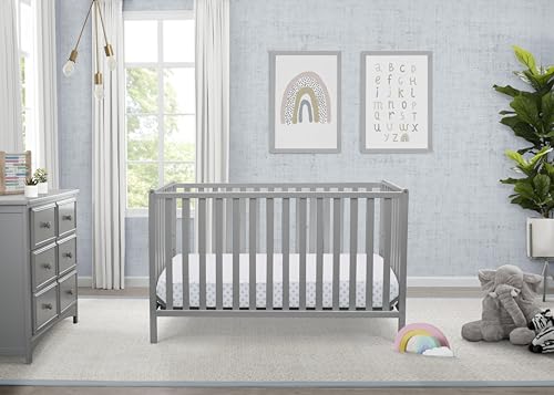 Delta Children Heartland 4-in-1 Convertible Crib - Greenguard Gold Certified, Grey