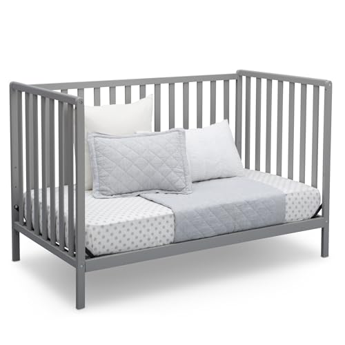 Delta Children Heartland 4-in-1 Convertible Crib - Greenguard Gold Certified, Grey