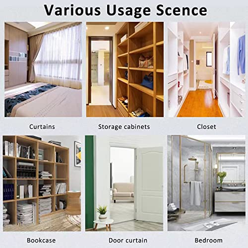 Self Adhesive Ceiling & Wall Curtain Track for Windows 48'', No Drilling, Screws or Tools Curtain Rail for Bedroom, Shower, Closet and RV - Easy to Install Curtain Rod with Curtain Clips