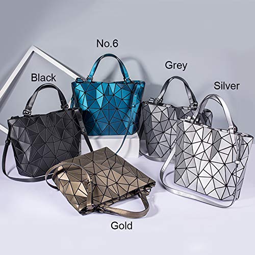 Geometric Luminous Purses and Handbags Holographic Reflective Crossbody Bag Wallet Flash Rainbow Tote NO.6