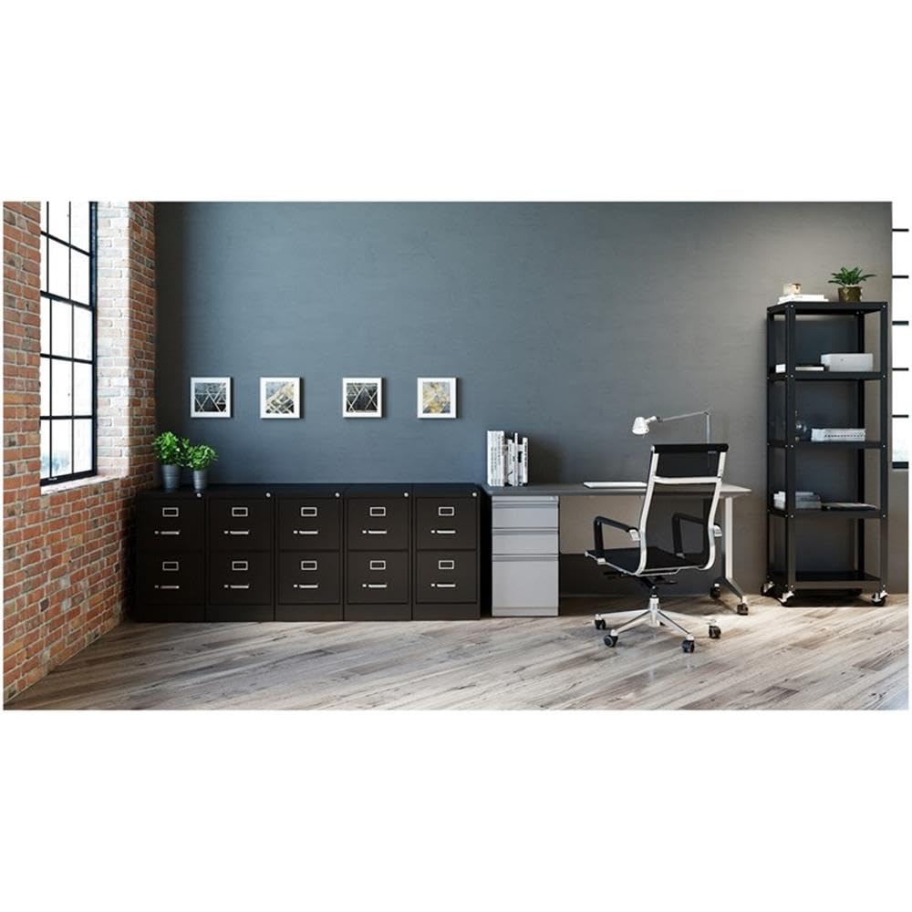 Lorell 2-Drawer Vertical File with Lock, 15 by 26-1/2 by 28-3/8-Inch, Black