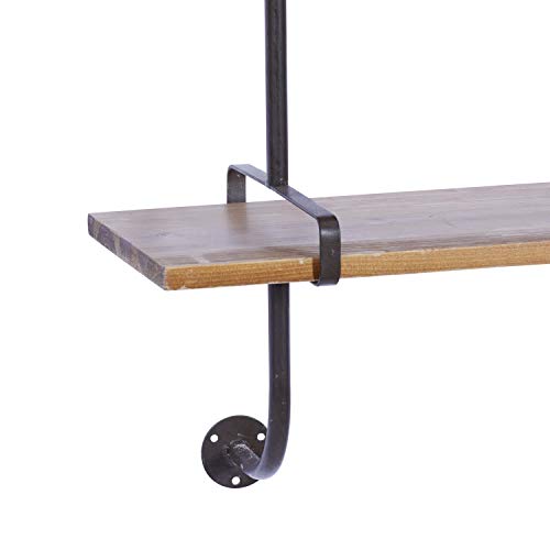 Deco 79 Wood Wall Shelf with Metal Brackets, 38" x 9" x 38", Brown