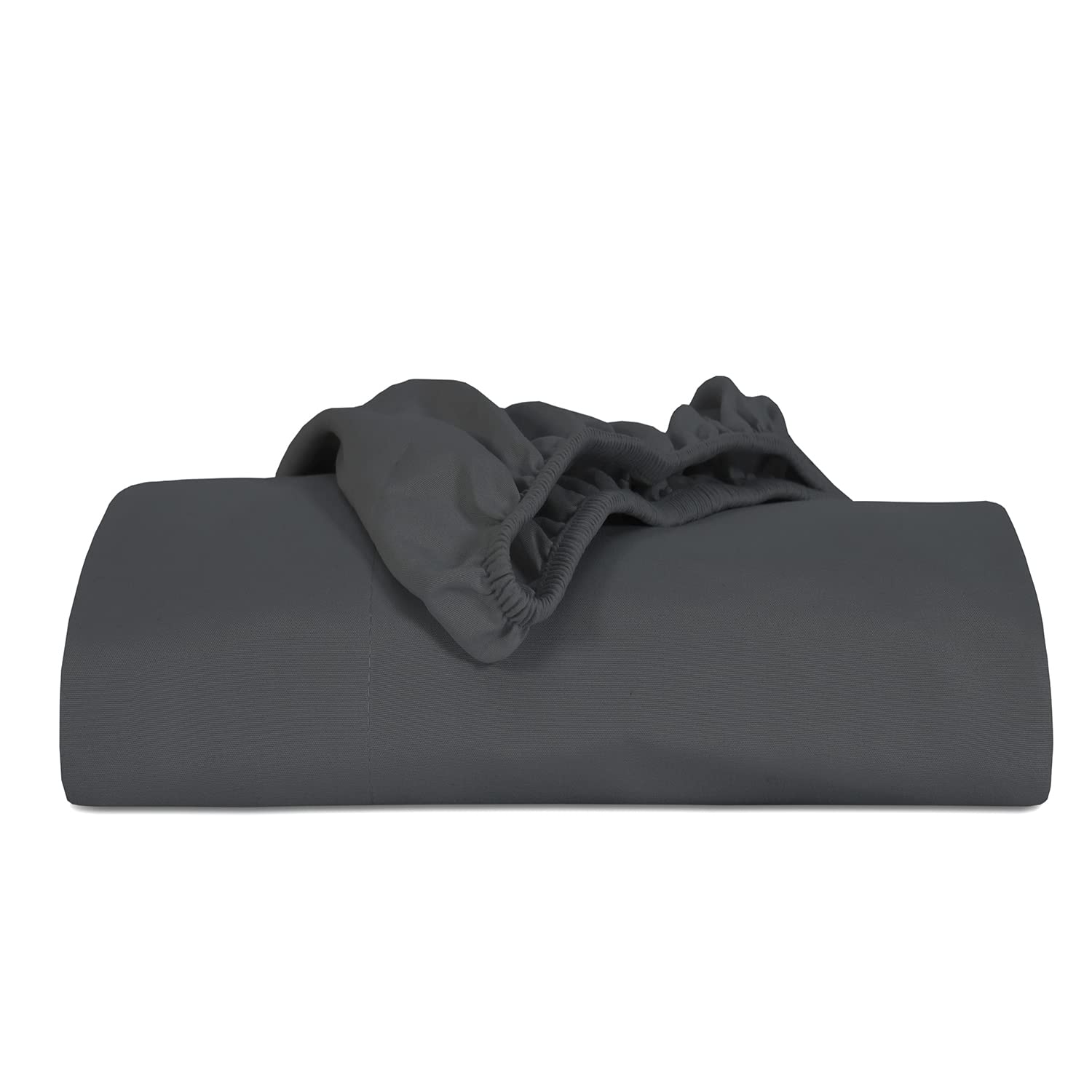 BLC Microfiber Twin Size Fitted Sheet, Pack of 1, 1800 TC Double Brushed Breathable & Cooling Sheet with 15" Deep Pocket, Wrinkle Free - Comfy â Dark Grey Bed Sheet