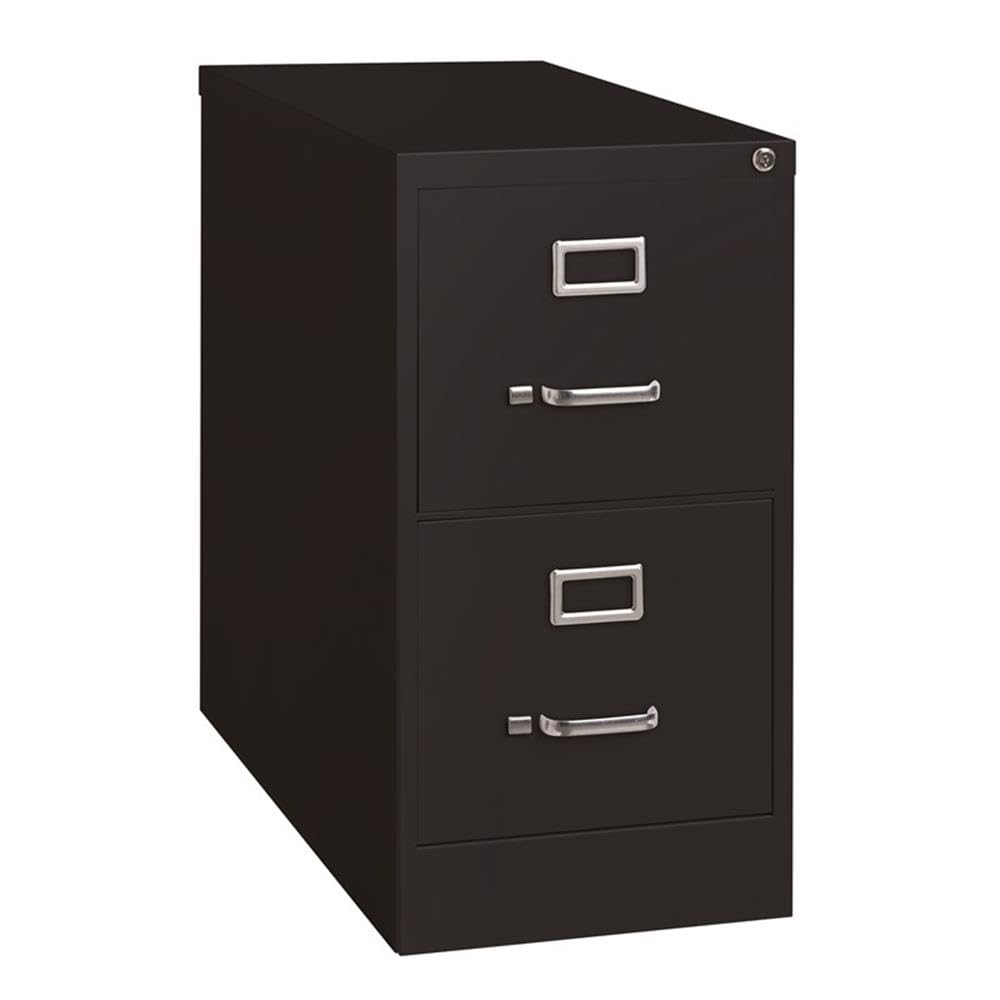 Lorell 2-Drawer Vertical File with Lock, 15 by 26-1/2 by 28-3/8-Inch, Black