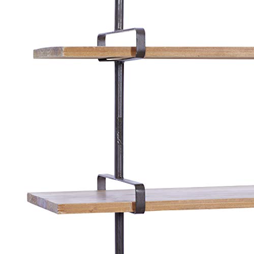 Deco 79 Wood Wall Shelf with Metal Brackets, 38" x 9" x 38", Brown