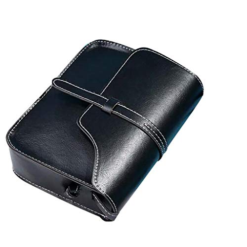 SULEAR New Purses Backpack Vintage Purse Bag Leather Cross Body Shoulder Messenger Bag BK