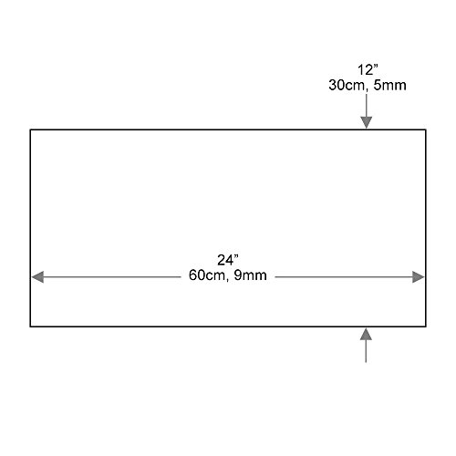 Rectangle Floating Glass Shelf - 12 " x 24 " Inch - 3/8 " Inch Thick - Flat Polished