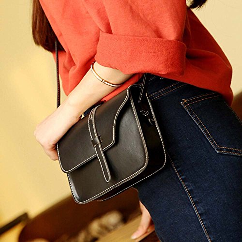SULEAR New Purses Backpack Vintage Purse Bag Leather Cross Body Shoulder Messenger Bag BK