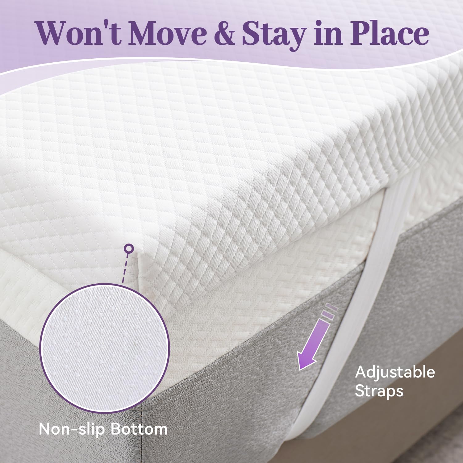 SINWEEK 2 Inch Gel Memory Foam Mattress Topper Full Size, Ventilated High Density Pad for Back Pain, Bed Topper with Removable Soft Cover, CertiPUR-US Certified