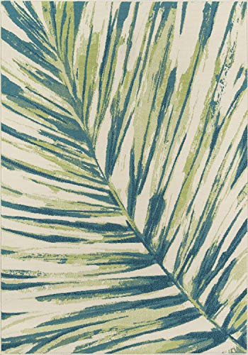 Momeni Baja Palm Leaf Area Rug, 3 ft 11 in x 5 ft 7 in, Green
