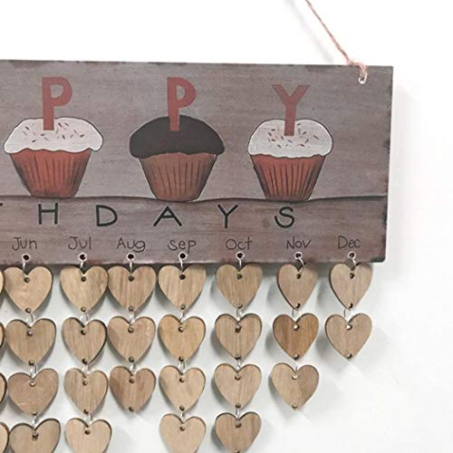 hiriyt New Home Wall Modern Art Decor Wood Happy Birthday Calendar Floating Shelves